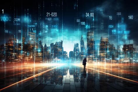 Premium AI Image Numeric Urban Landscape Digital Illustration Generative AI