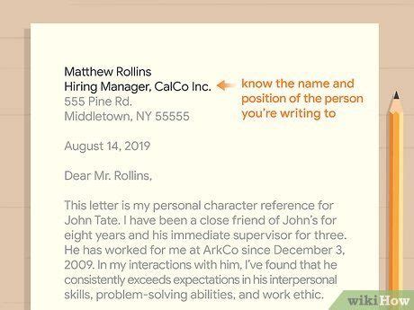 How To Write A Character Reference Steps With Pictures Artofit