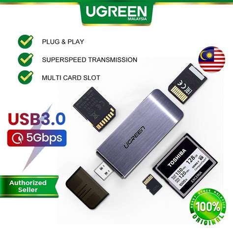 Ugreen Sd Card Reader Usb 3 0 High Speed Cf Memory Card Adapter For Uhs I Sdxc Sdhc Micro Sd