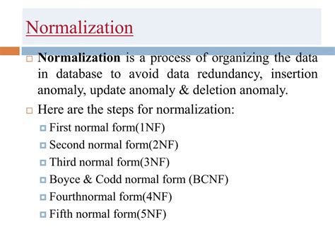 Database Normalization Ppt