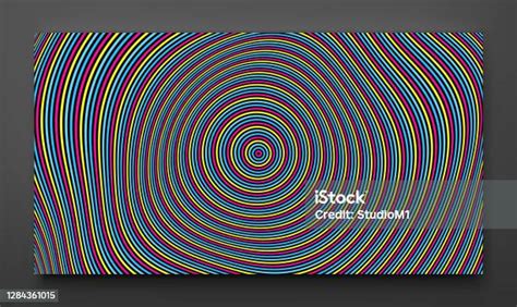 추상 원형 줄무늬 배경입니다 착시 패턴 3d 기하학적 벡터 그림입니다 동심성에 대한 스톡 벡터 아트 및 기타 이미지 동심성