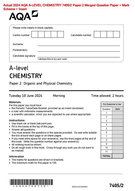 2023 Aqa Gcse Chemistry 84621f Paper 1 Foundation Tier Question Paper And Mark Scheme Merged