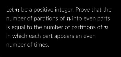 Solved Let N Be A Positive Integer Prove That The Number Of Chegg