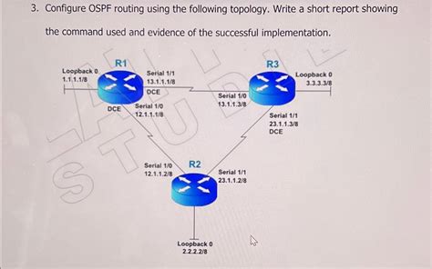 Solved Configure Ospf Routing Using The Following Topology