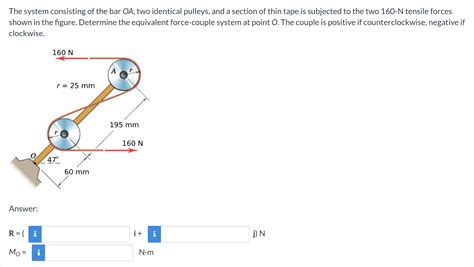 Solved The System Consisting Of The Bar OA Two Identical Chegg Com