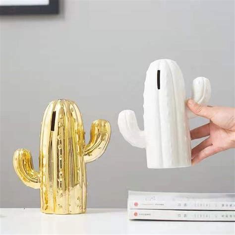 Badu Bg Керамична касичка с кактус Касичка за възрастни Деца Nordic Home Декорация на хола