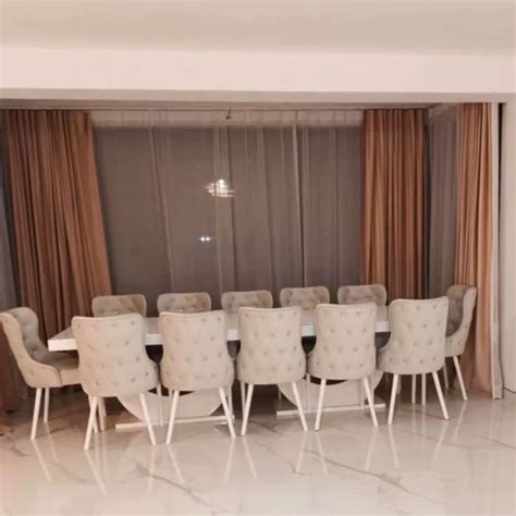 Set Masă Bucătărie Cu 12 Scaune Pe Culoarea Crem