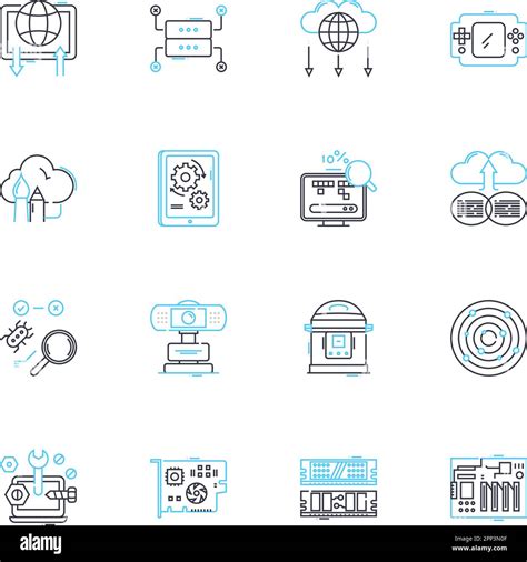 Digital Equipment Linear Icons Set Smartph Tablet Laptop Desktop Camera Printer Scanner