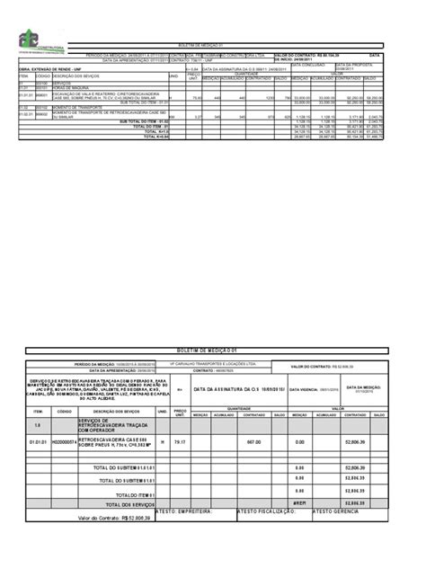 Modelo De Planilha Para Medição Pdf
