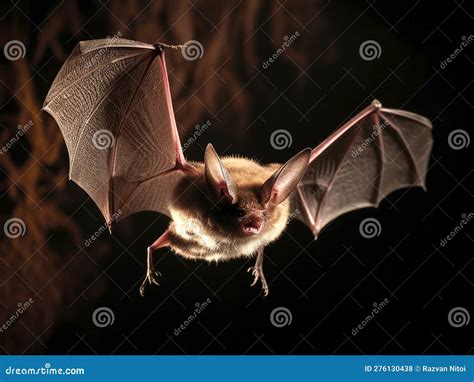 Bat With Open Wings Flying On Night Sky Stock Illustration Illustration Of Halloween Fear
