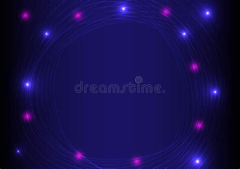 Futuristic Tech Circle Glowing And A Blue And Pink Neon Lighting On Dark Blue Table Abstract