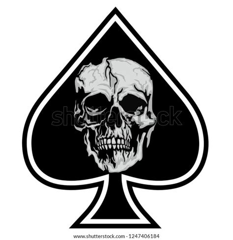 Playing Card Ace Spades Skull Stock Vector Royalty Free 1247406184