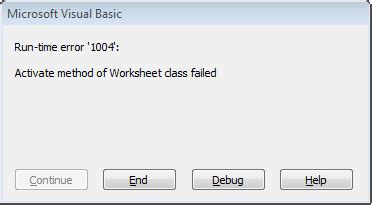 Excel 2013 Using Activate Method In VBA Code Not Working Worksheets Library