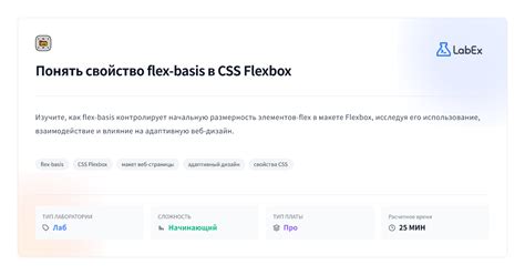 Понять свойство flex basis в css flexbox labex