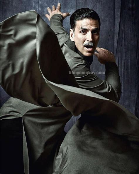 Akshay Kumar Looks Hot In Salt And Pepper Look With Moustache On Harpers Bazaar Cover See More Pics