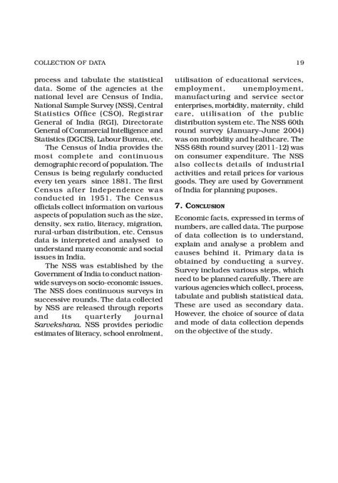 NCERT Book Class 11 Economics Chapter 2 Collection Of Data PDF AglaSem