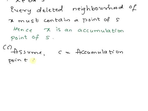 Solved Accumulation Points Let Be Subset Of Metric Space Em Point P