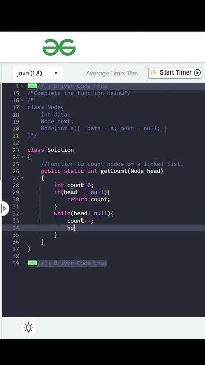 count nodes of linked list shorts coding linkedlist dsa gfg