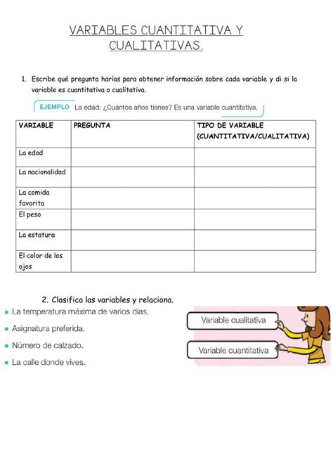 Variables Cuantitativas Y Cualitativas Activity Babe Subjects Variables Activities