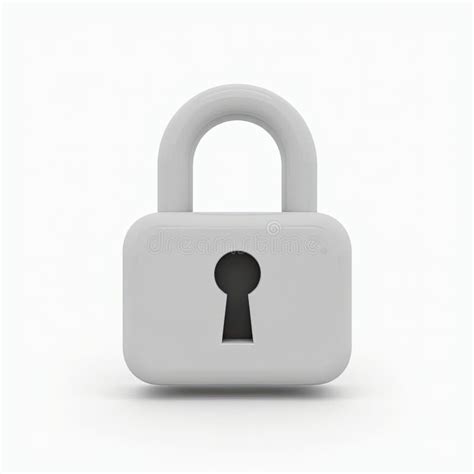A Simple Gray Padlock Symbolizing Security And Protection On A Plain White Background Stock