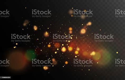 투명한 배경에 격리된 많은 반짝이 입자가 있는 빛나는 빛 효과 입자에 대한 스톡 벡터 아트 및 기타 이미지 입자 불 라이트 트레일 Istock