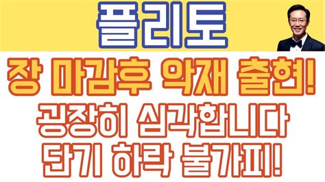 플리토 주가전망 장 마감후 악재 출현 굉장히 심각합니다 단기 하락 불가피 Youtube