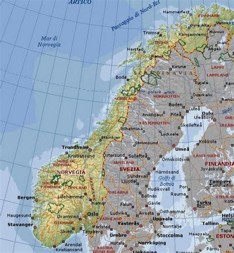 Norvegia Geografia Cartina Mappa Geografica Della Norvegia Europa