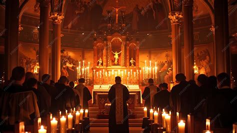 Premium Photo A Group Of People Are Praying In A Church The Church Is