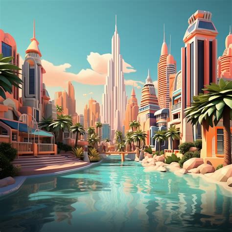 Premium Ai Image 3d Rendering Of Dubai