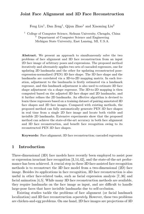 Pdf Joint Face Alignment And 3d Face Reconstruction