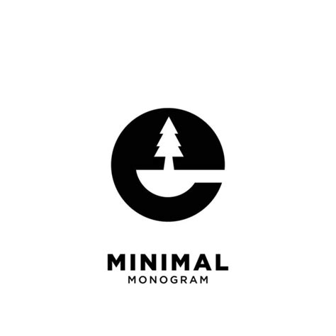 Initial Letter Linked Circle Monogram Logo Black Isolated White