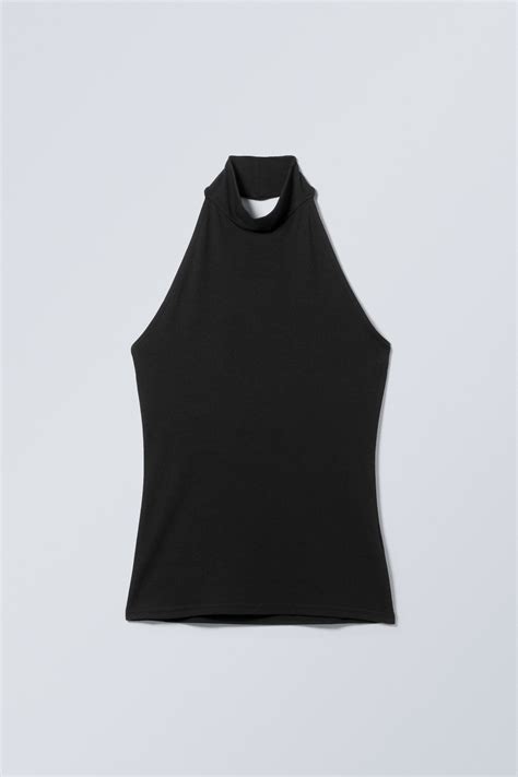 Halter Tank Top Black Weekday Ww