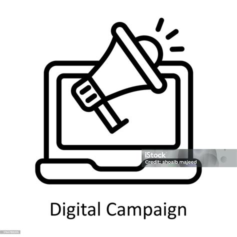 디지털 캠페인 벡터 개요 디자인 그림입니다 흰색 배경의 기호 Eps 10 파일 0명에 대한 스톡 벡터 아트 및 기타 이미지 0명 3차원 형태 개념 Istock