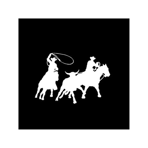 Team Roping Black And White