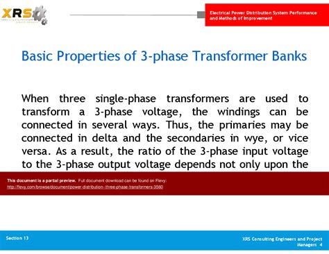 Power Distribution Three Phase Transformers Ppt Slide Deck