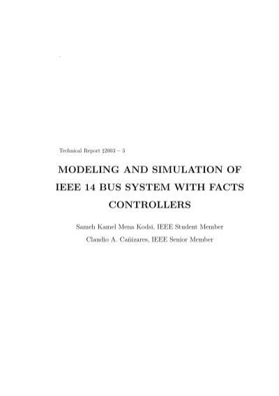 Modeling And Simulation Of Ieee 14 Bus System Electrical And