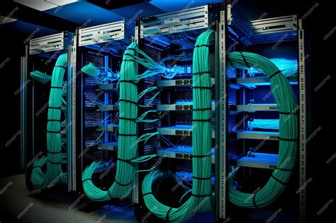 Premium Photo Server Rack With Minimalist Server Status Displays