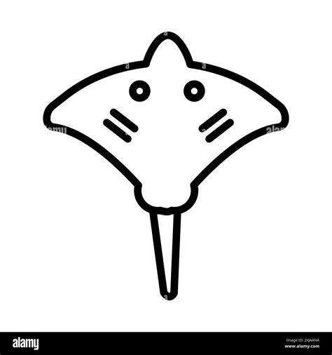 Stingray Icon Set In Thin Line Outline Style And Linear Vector Sign Stock Vector Image And Art Alamy