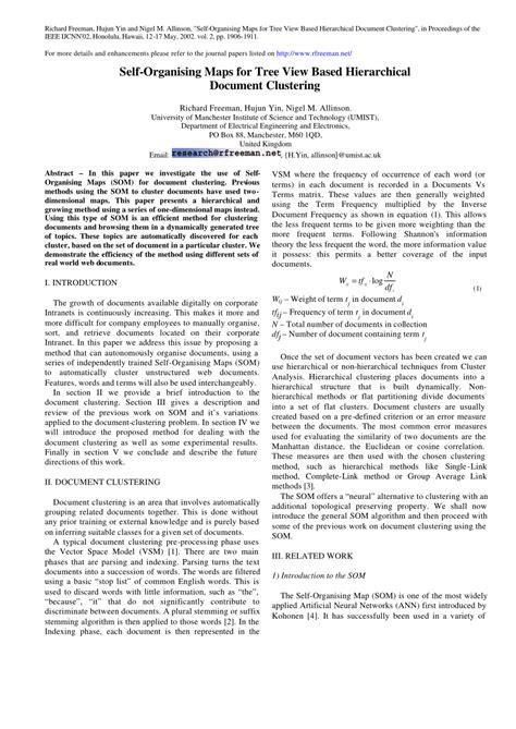 Pdf Self Organising Maps For Tree View Based Hierarchical Document Clustering