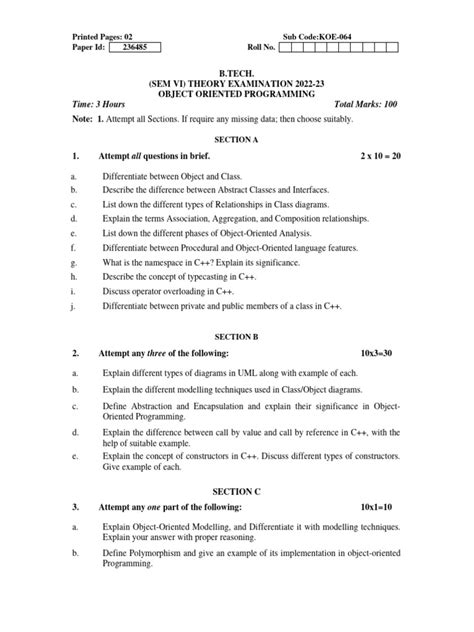 aktu oops previous year questions pdf c class computer programming