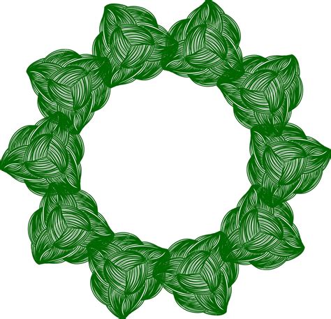 흰색 배경에 고립 된 녹색 화 환 프리미엄 벡터