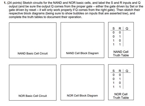 Solved Points Sketch Circuits For The NAND And NOR Chegg