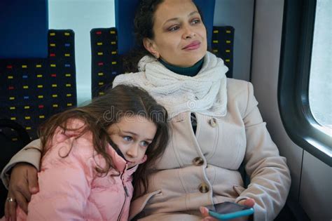 Delightful Young Woman Happy Mother Hugging Her Little Daughter