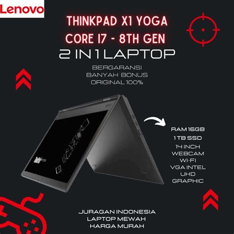Jual Laptop Lenovo Thinkpad X1 Yoga Gen 3 Core I7 8650U RAM 16GB SSD 1TB PEN MURAH DAN