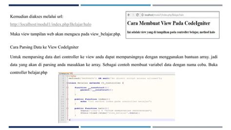 Modul 3 Cara Membuat View Pada Codeigniter Ppt