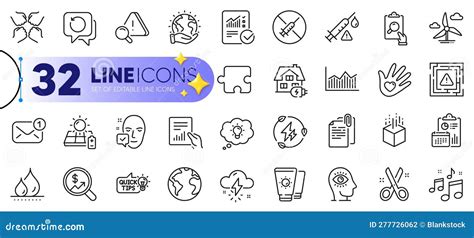 Outline Set Of Inspect Cut And New Message Line Icons For Web App Vector Stock Illustration