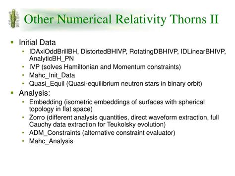 Ppt Numerical Relativity With Cactus Powerpoint Presentation Free