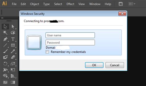 Proxy Credential During Start Of Cs6 Illustrator O Adobe Product Community 4948557