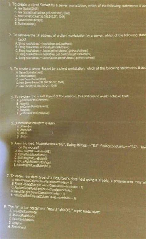 Solved 1 To Create A Client Socket By A Server Workstation