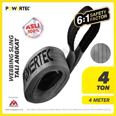 Dapatkan Produk Webbing Sling Powertec 6 1 2ply 4 Ton X 4 Meter Abu Harga Terjangkau